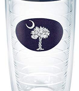 Tervis South Carolina Flag Made in USA Double Walled Insulated Tumbler Travel Cup Keeps Drinks Cold & Hot, 16oz, Navy and White