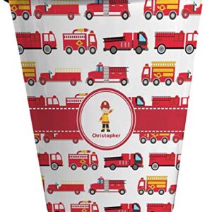 RNK Shops Firetrucks Waste Basket - Double Sided (Black) (Personalized)