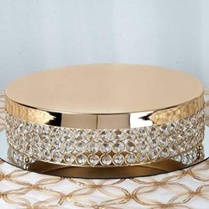 balsacircle 4-inch tall x 13.5-inch wide gold beaded round cake stand - wedding birthday party display dessert riser pedestal cen