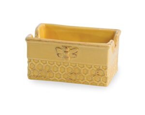 boston international ceramic sugar packet holder, honeycomb 4 x 2.75-inches