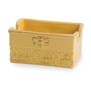 Boston International Ceramic Sugar Packet Holder, Honeycomb 4 x 2.75-Inches