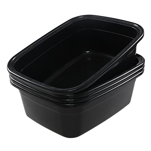 Nicesh 16 Quart Plastic Non-Slip Dish Basin Pan, 4-Pack