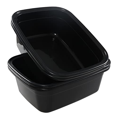 Nicesh 16 Quart Plastic Non-Slip Dish Basin Pan, 4-Pack