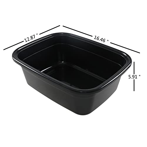 Nicesh 16 Quart Plastic Non-Slip Dish Basin Pan, 4-Pack