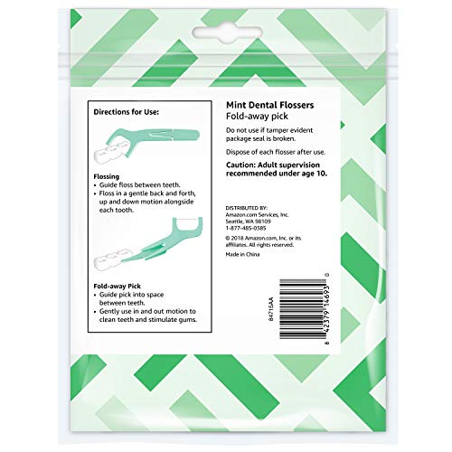 Amazon Brand - Solimo Mint Dental Flossers, 540 Count (6 Packs of 90)