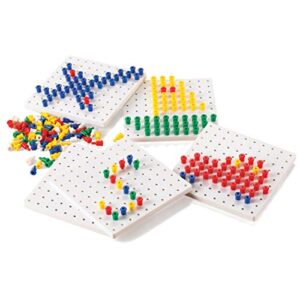 learning advantage ctu39470 pegs and peg board set, 5 boards, 1000 pegs (pack of 1005)