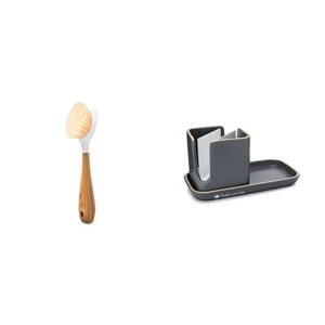 full circle kitchen sink set - ceramic organizer with be good dish brush and in a nutshell scrubbing sponges