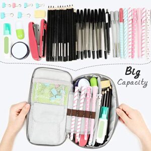 Homecube Big Capacity Pencil Case Pen Holder Pouch Marker Desk Organizer Bag with Zipper Large Storage College Middle School & Office Supplies Stationery - Black