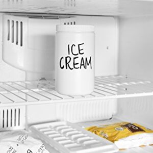 Pinnacle Mercantile Plastic Containers with Screw on Lids 32 oz Quart Hot or Cold Freezable Food Ice Cream Jars White BPA Free Set of 4