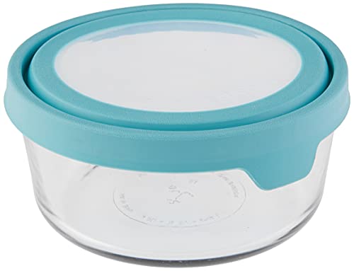 Anchor Hocking TrueSeal Glass Food Storage Containers with Airtight Lids, Set of 10,Mineral Blue