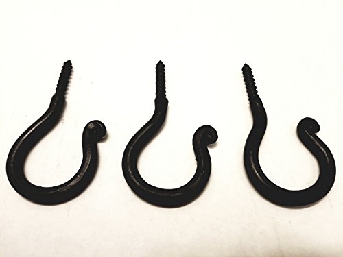 BCD 3 Pack Wrought Iron Ceiling Hook Screw Country Primitive Décor