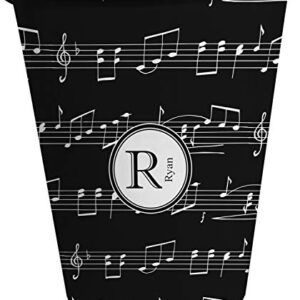 RNK Shops Musical Notes Waste Basket - Double Sided (Black) (Personalized)