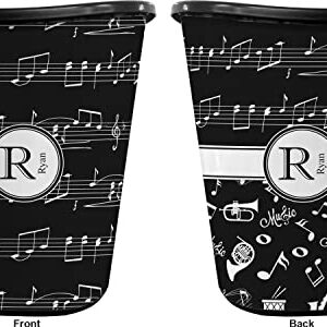 RNK Shops Musical Notes Waste Basket - Double Sided (Black) (Personalized)