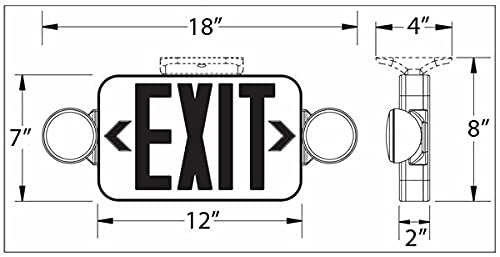 Mini LED Exit Sign Emergency Light Combo with Red Letters