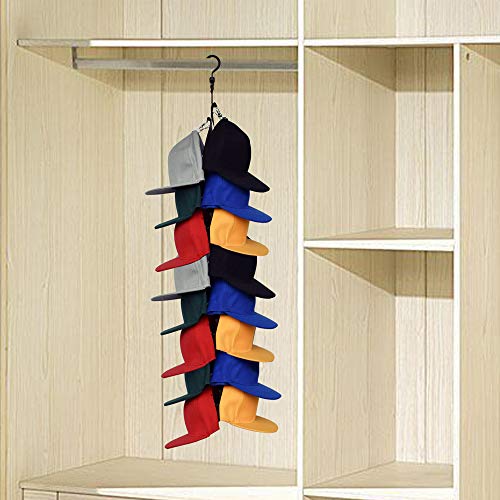 YYST Closet Hanging Cap Keeper Closet Cap Racks Hats Holders Closet Hook Storage Organizer - Fit Most Hats - No Hats Included