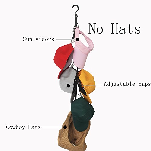 YYST Closet Hanging Cap Keeper Closet Cap Racks Hats Holders Closet Hook Storage Organizer - Fit Most Hats - No Hats Included