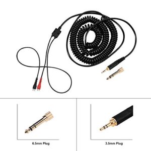 Coiled Headphone Cable with 3.5MM and 6.5MM Plug, Replacement Coiled Spring Stereo Audio Cable for HD25/560/540/480/430/250 Headphones