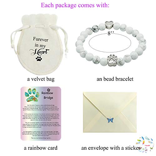 A.B.C. Pet Memorial Bracelet-Loss of Pet Gifts with Rainbow Bridge Card in Loving Memory of Your Beloved Dog Cat- Pet Loss Jewelry