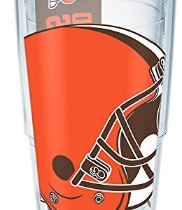 Tervis Made in USA Double Walled NFL Cleveland Browns Insulated Plastic Tumbler Cup Keeps Drinks Cold & Hot, 24oz, Colossal