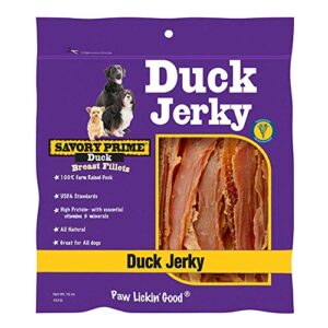 savory prime 401 natural duck jerky dog treats, 16 oz