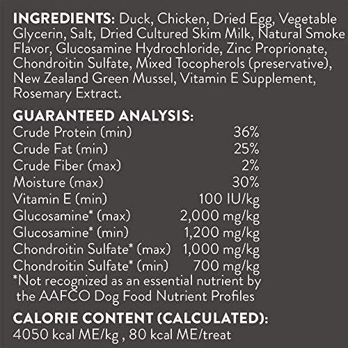 DOGSWELL 100% Grilled Meat Dog Treats, Made in The USA with Glucosamine, Chondroitin & New Zealand Green Mussel for Healthy Hips, 20 oz Duck