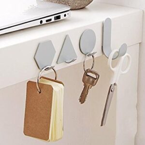 4PCS Creative wrought iron viscose hooks Free punching kitchen bathroom hook hooks (Gray)