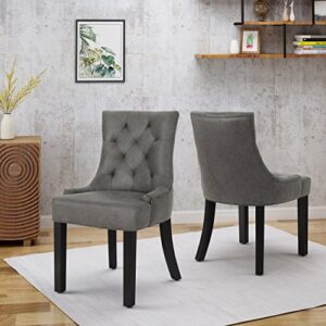 Christopher Knight Home Sarah Traditional Microfiber Dining Chairs (Set of 2), Slate