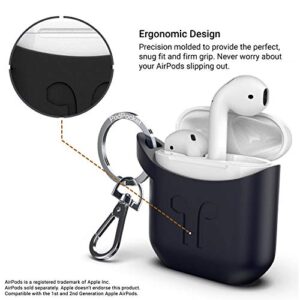 PodPocket Scoop AirPod Storage Case with Protective Translucent Silicone and Impact Protection Midnight Black