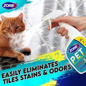 ZORBX Pet Stain and Odor Eliminator for Strong Odor - Dual Action Natural Enzymes Pet Odor Neutralizer & Stain Remover for Dog & Cat Urine | Carpet Cleaner Spray - 24 FL Oz