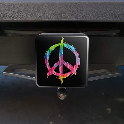 Tie Dye Peace Sign Tow Trailer Hitch Cover Plug Insert 1 1/4 inch (1.25")