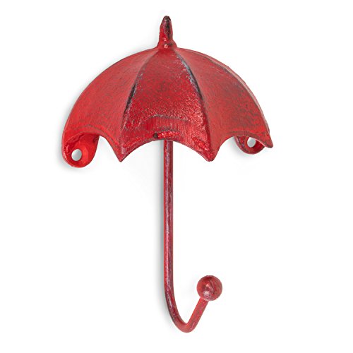 Abbott Collection 27-Iron AGE/377 Umbrella Wall Hook, 5.5 inches H, Antique Red