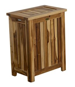 decoteak h-004 teak solid hamper, brown