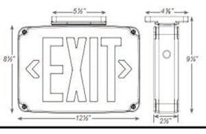 Compact Wet Location Exit Sign with Red Letters