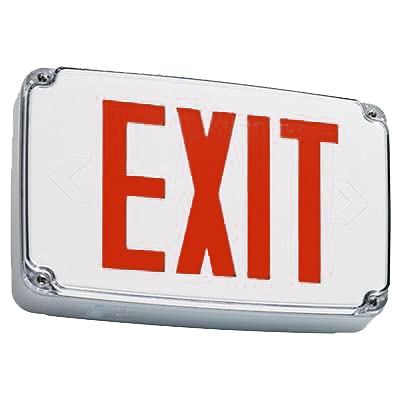 Compact Wet Location Exit Sign with Red Letters