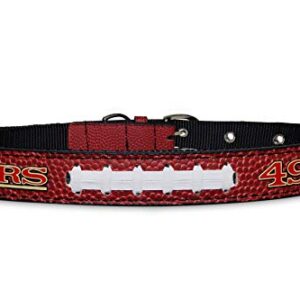 Pets First Tough Leather Pet Collar NFL SAN Francisco 49ERS Premium Dog Collar, Limited Edition, Size Medium. Best & Strongest Heavy-Duty Dog Collar!, Medium (16-20"" Long & 1"" Wide)