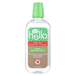 hello kids watermelon fluoride free rinse, 16 fz