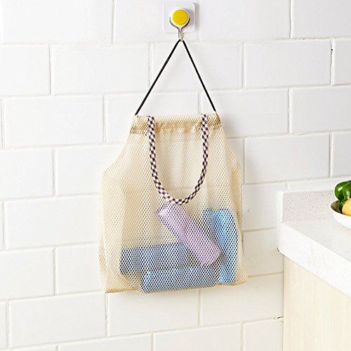 hatisan Reusable Hanging Storage Mesh Bags Durable & Strong Fruit and Vegetable Mesh Bags/Pulling resistance Storage Tote Bags for Garlics, Potatoes, Onions or Garbage Bag-Clear(4Pcs)