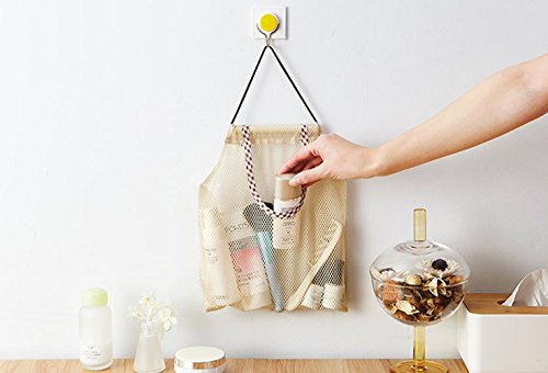 hatisan Reusable Hanging Storage Mesh Bags Durable & Strong Fruit and Vegetable Mesh Bags/Pulling resistance Storage Tote Bags for Garlics, Potatoes, Onions or Garbage Bag-Clear(4Pcs)