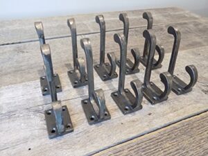 midwest craft house 10 coat hooks 3 1/2" long iron for hats, coats, towels, bathroom, kitchen, etc.!