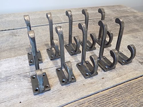 Midwest Craft House 10 Coat Hooks 3 1/2" Long Iron for Hats, Coats, Towels, Bathroom, Kitchen, ETC.!