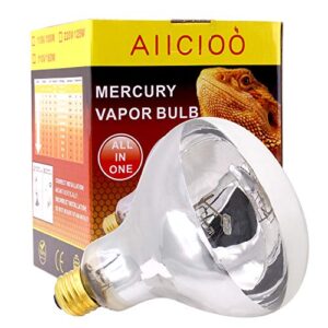 uvb reptile light 160w - uvb light bulb for reptile bearded dragon mercucry vapor bulb basking heat uva uvb all in one sun lamp