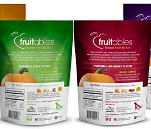 Fruitables Baked Dog Treats Variety 8 Pack - 2 Pumpkin & Apple - 2 Pumpkin & Banana - 2 Pumpkin & Blueberry - 2 Pumpkin & Cranberry - 7 oz Each