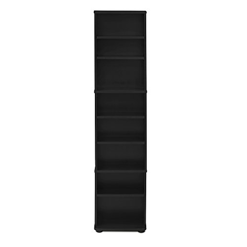 FURINNO JAYA Space Saving Multimedia Storage Tower, Espresso