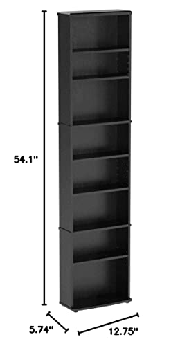 FURINNO JAYA Space Saving Multimedia Storage Tower, Espresso