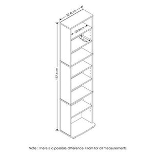 FURINNO JAYA Space Saving Multimedia Storage Tower, Espresso