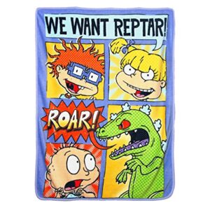 nickelodeon's rugrats nick rewind, "comic strip rugrats" micro raschel throw blanket, 46" x 60", multi color