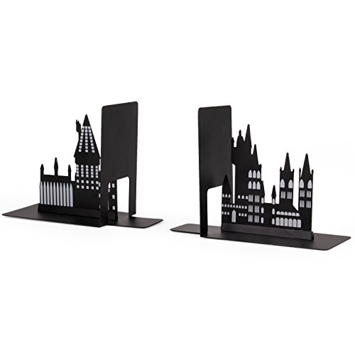 Seven20 Harry Potter Hogwarts Bookends - Metal Hogwarts School Castle Cutout Design - Great Decorative Gift for Any Harry Potter Book Fan