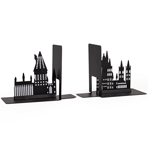 Seven20 Harry Potter Hogwarts Bookends - Metal Hogwarts School Castle Cutout Design - Great Decorative Gift for Any Harry Potter Book Fan