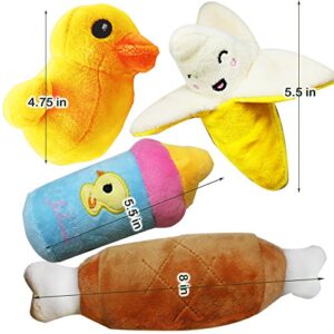 Jalousie 12 Pack Plush Animal Dog Toy Dog Squeaky Toys Cute Pet Plush Toys Stuffed Puppy Chew Toys for Small Medium Dog Puppy Pets - Bulk Dog Toys (12 Pack Cute)