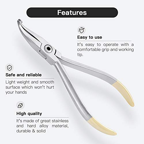 Dental Curved How Pliers, Orthodontic Position Angled Appliance Plier Wire Bending Instrument for Dentist, Multi-Purpose Lip Arches Bending Pliers Holding Arch Wires Plier